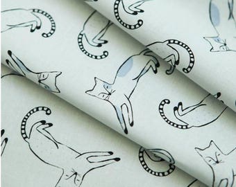 Cat print fabric | Etsy