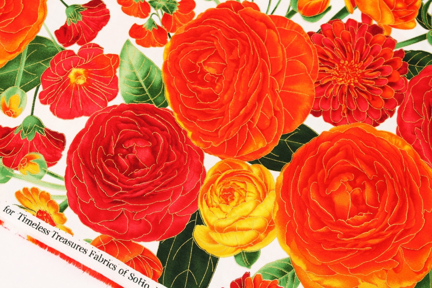 Arcadia Big Flowers Fabric by Timeless Treasures Fabrics by | Etsy