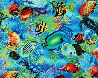 Tropical Fish Fabric | Etsy