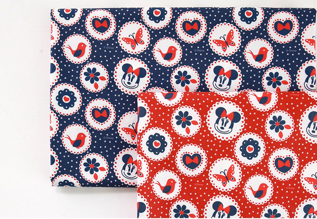 Disney Mickey Mouse Minnie Mouse Doily Pattern Cotton Fabric - Etsy