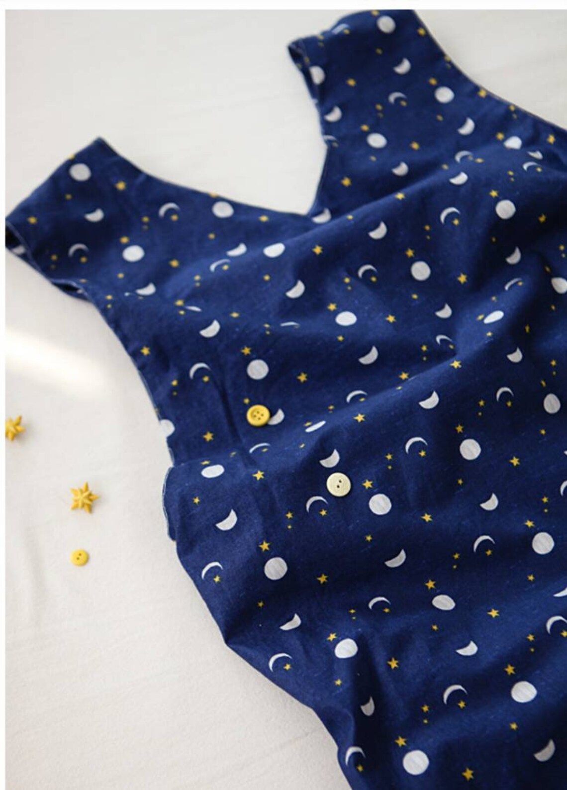 Stars Lunar Moon Patterned Fabric Made in Korea by the Half | Etsy