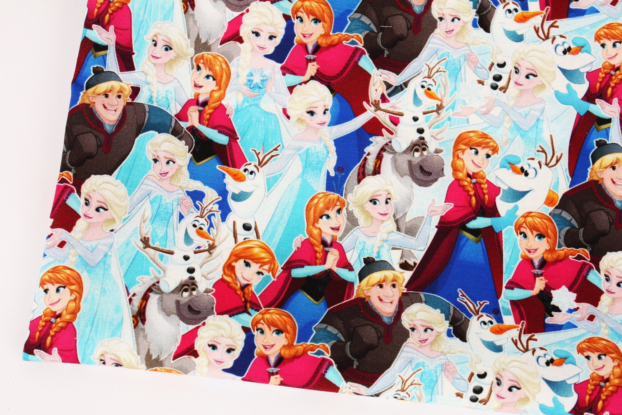 Disney Frozen Elsa Anna Olaf Kristoff Sven Fabric Printed in | Etsy