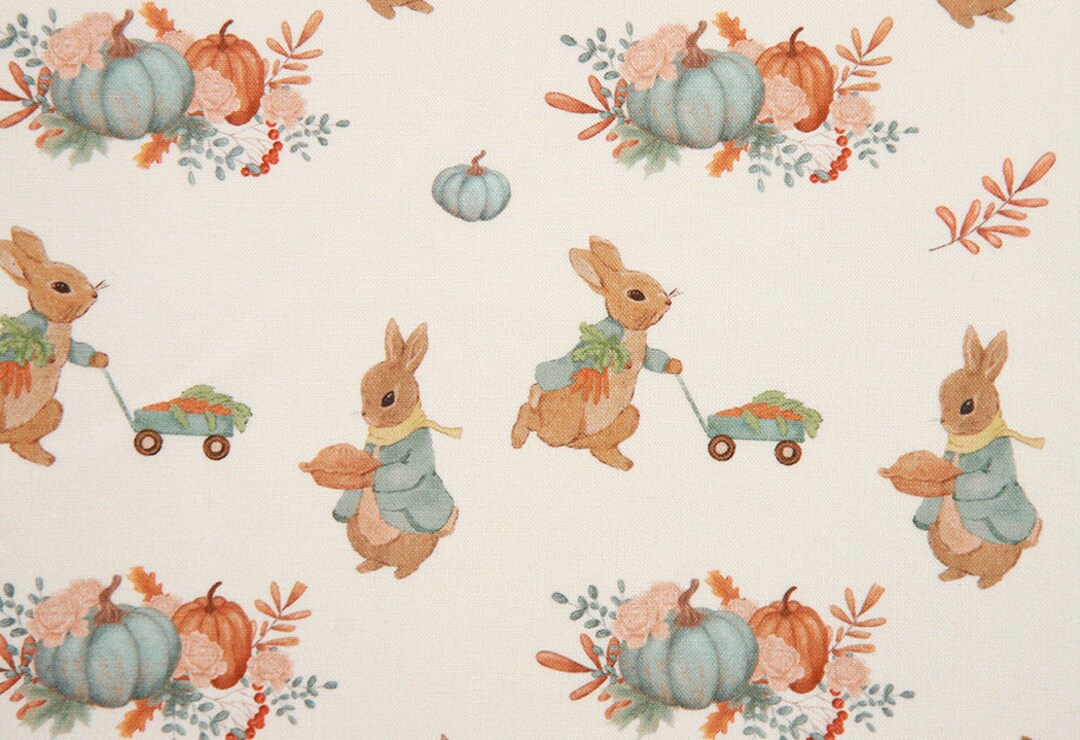 Peter Rabbit Farm Bunny Printed Antibiosis 30s Organic Fabric Made in ...