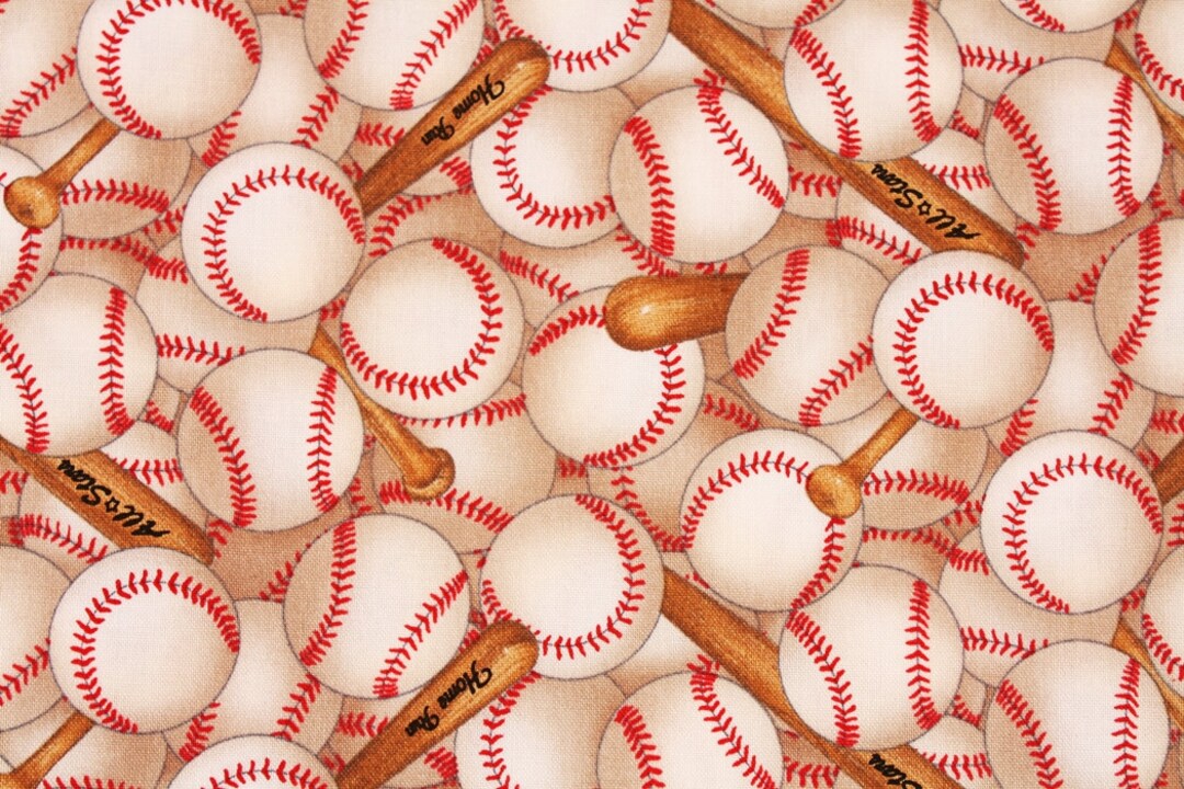 Baseball Fabric by Elizabeth's Studio Cotton by the Half Yard - Etsy