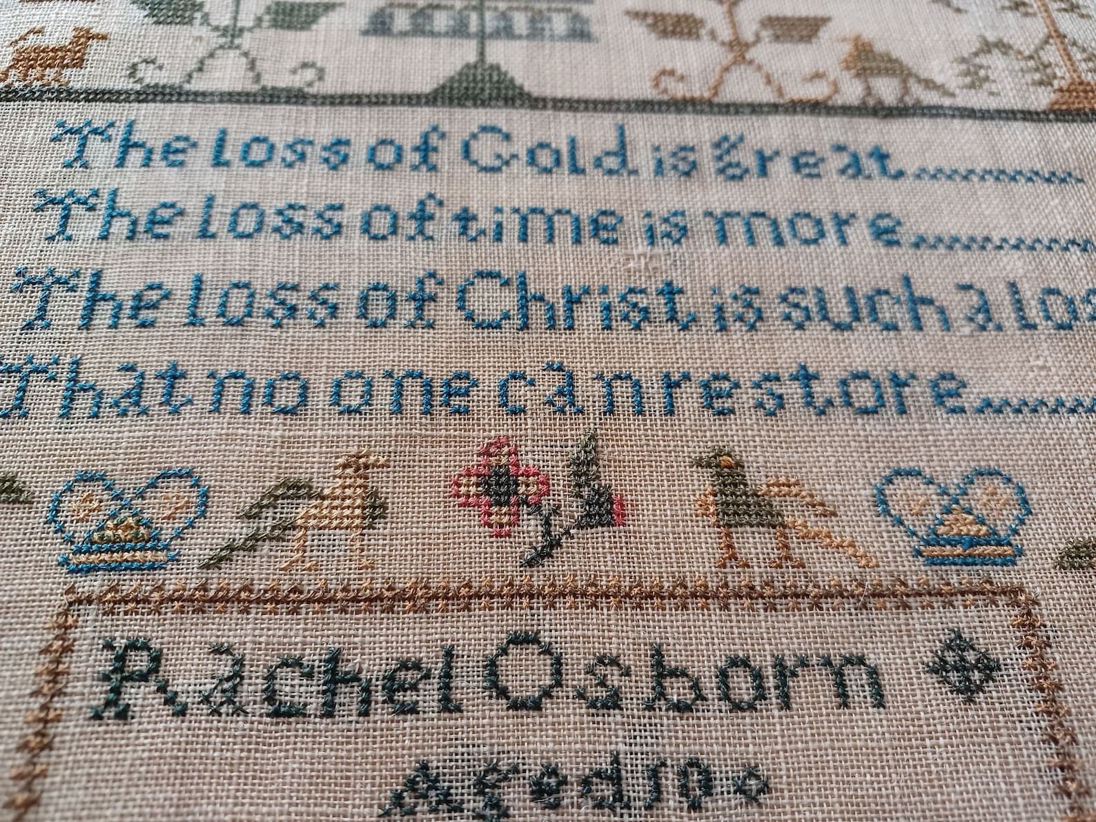 Rachel Osborne 1850, a Pdf Reproduction Sampler Chart - Etsy