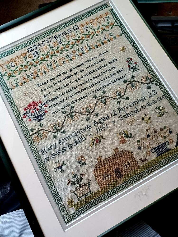 Mary Ann Cleaver 1861, a Cross Stitch Reproduction Pdf Sampler Chart - Etsy