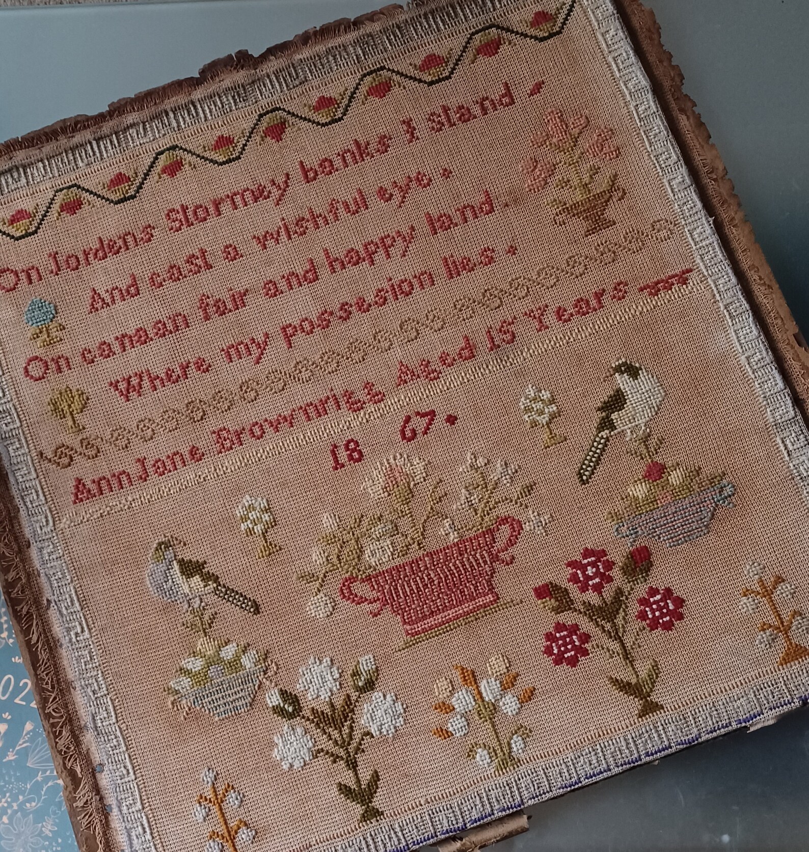 Ann Jane Brownrigg 1867, a Cross Stitch Reproduction Sampler - Etsy