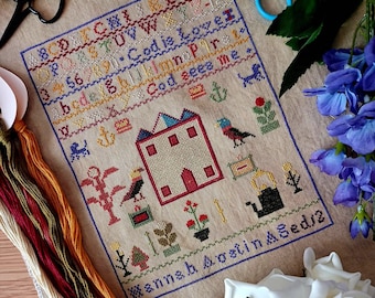 Hannah Attwater 1832- a Reproduction Sampler PDF Chart - Etsy