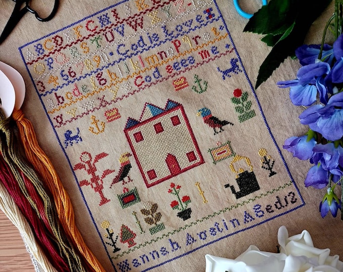 Hannah Attwater 1832- a Reproduction Sampler PDF Chart - Etsy Canada
