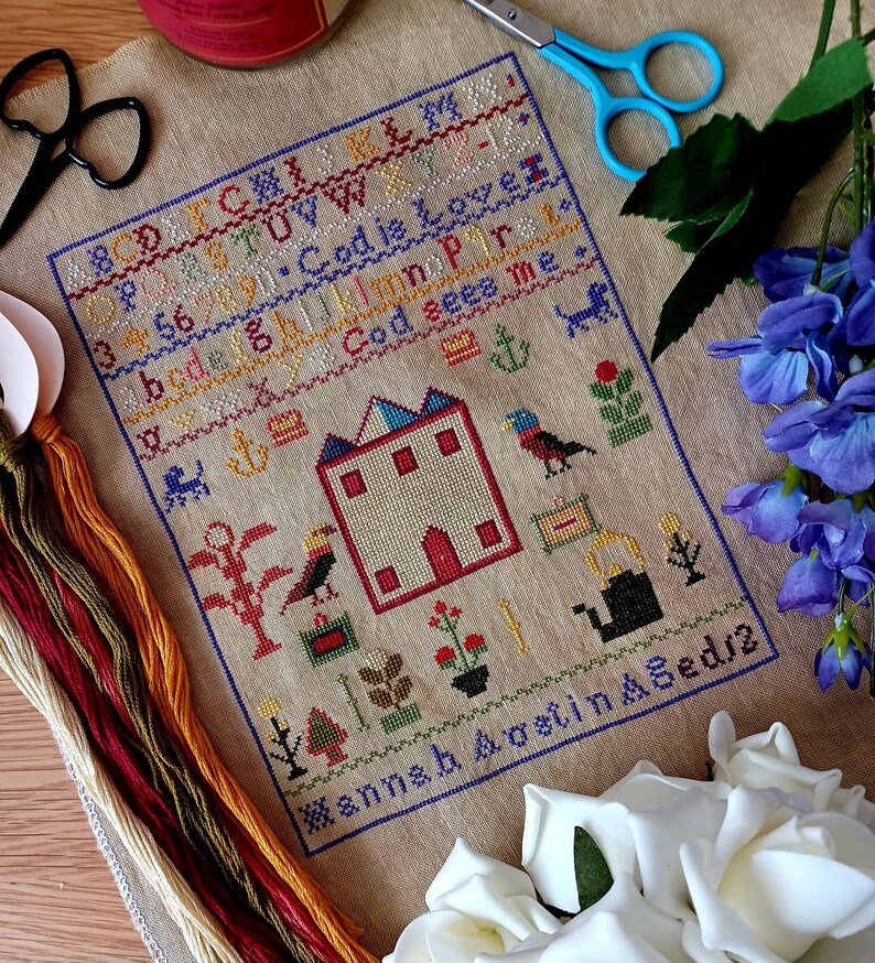 Hannah Austin, a Reproduction Sampler, Pdf Chart - Etsy