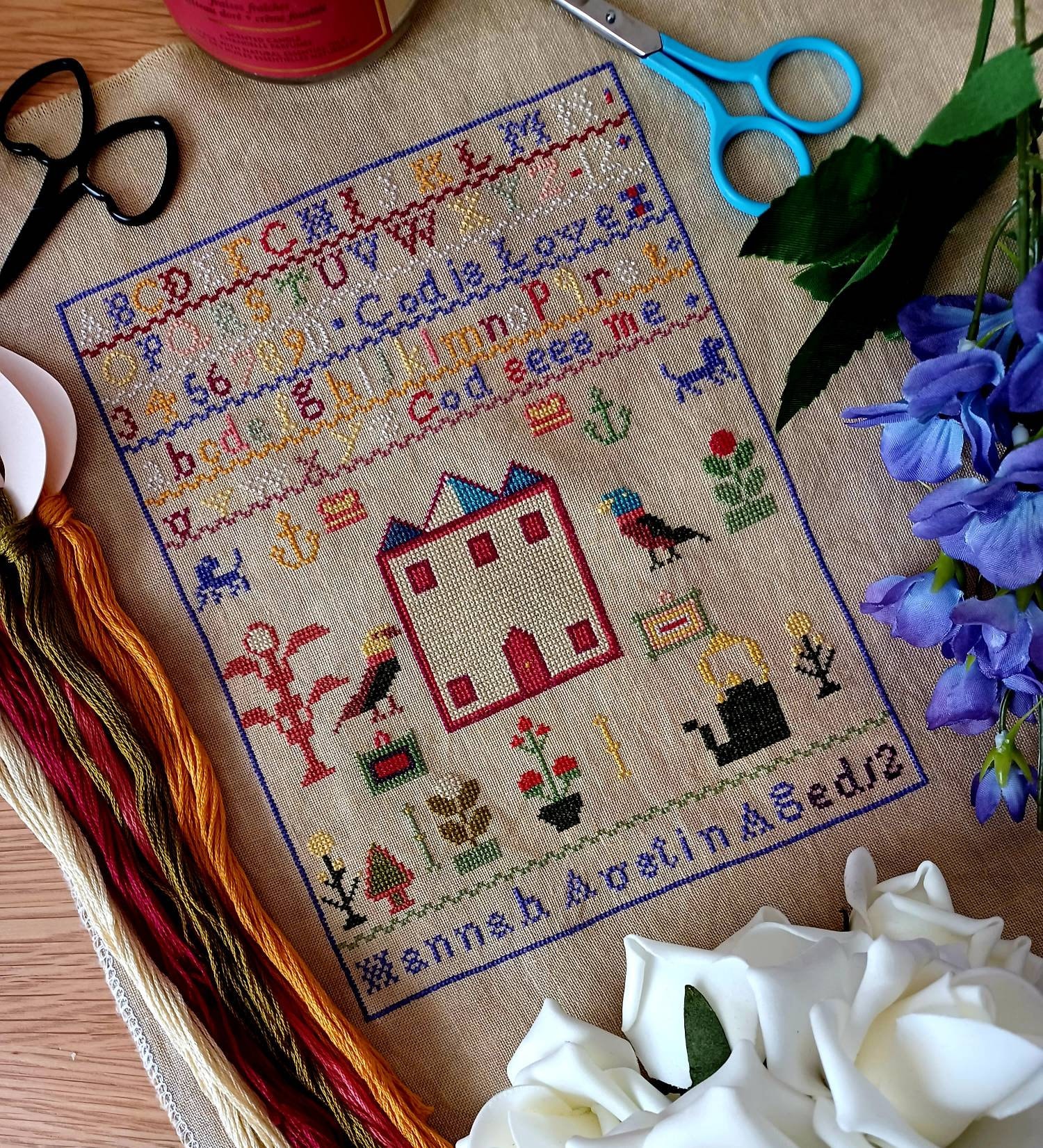 Hannah Austin, a Reproduction Sampler, Pdf Chart - Etsy