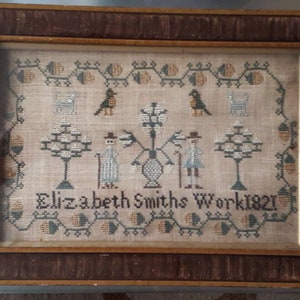 Elizabeth Smith 1821 Reproduction Cross Stitch Sampler PDF Pattern - Etsy