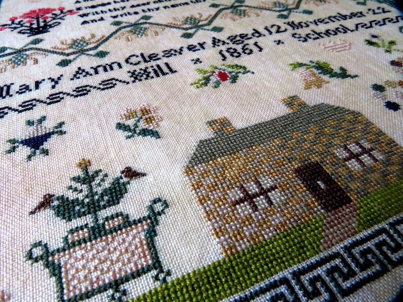 Mary Ann Cleaver 1861, a Cross Stitch Reproduction Pdf Sampler Chart - Etsy