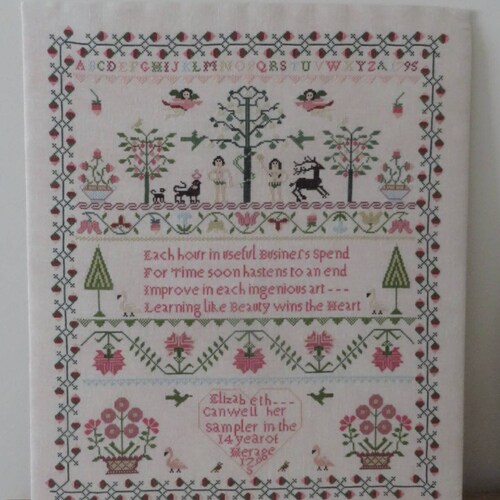 Jane Parson 1841 Sampler Reproduction PDF Chart Cross Stitch - Etsy