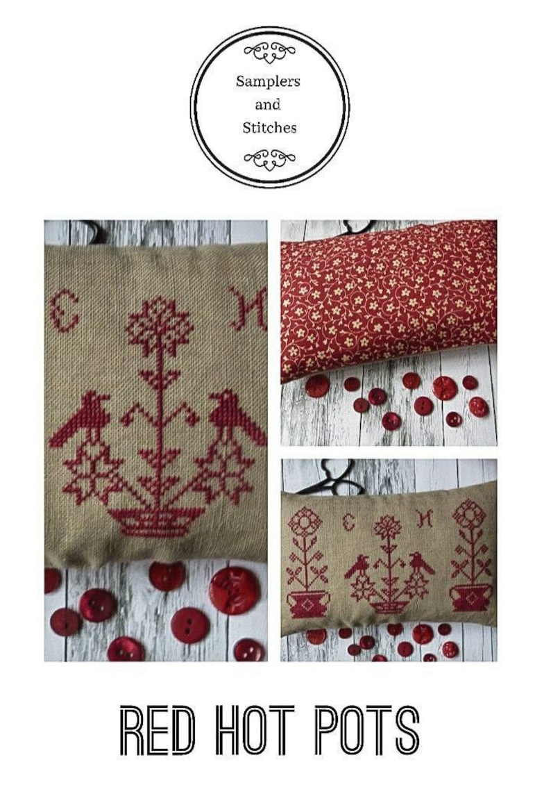 Red Hot Pots Red Sampler Cross Stitch Chart - Etsy UK