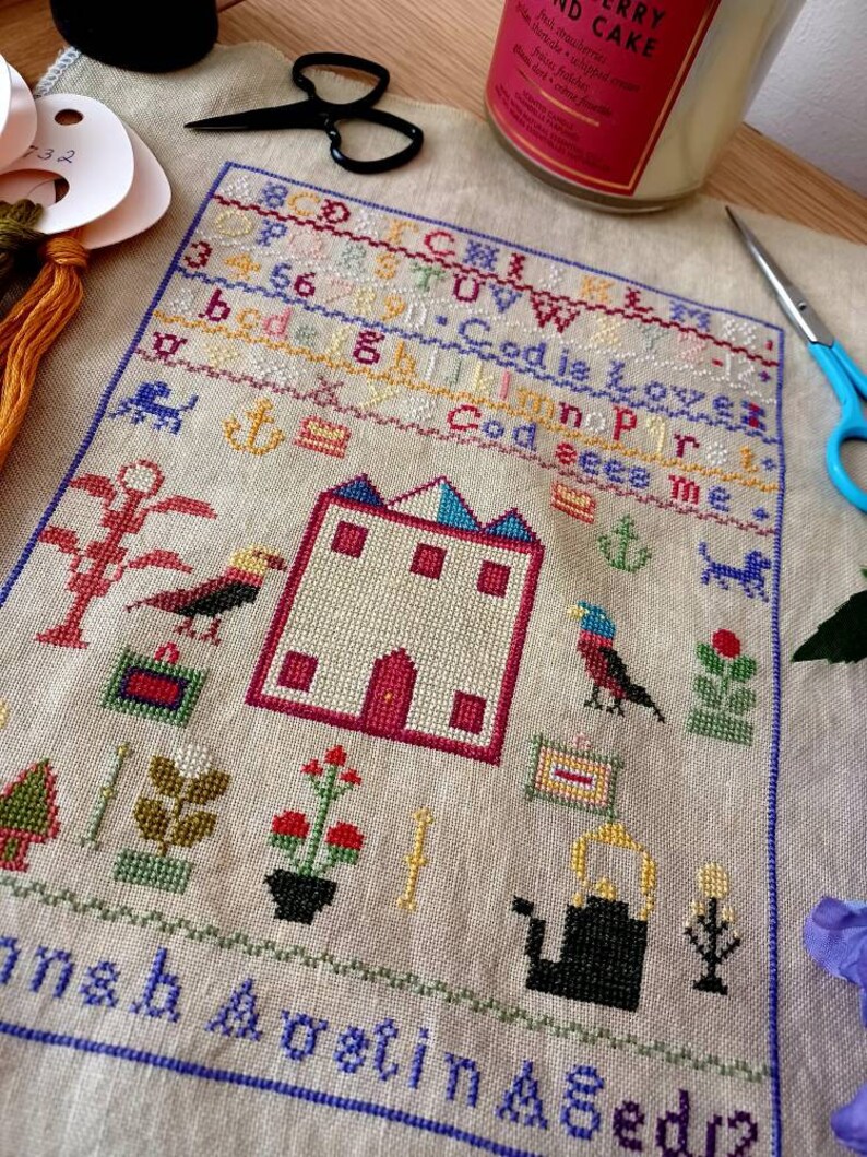 Hannah Austin, a Reproduction Sampler, Pdf Chart - Etsy