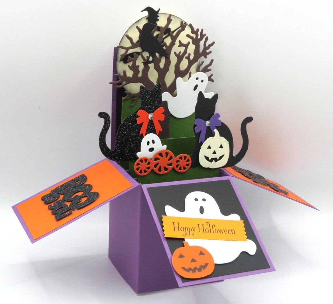 Happy Halloween Pop up Card, Trick or Treat Handmade Halloween Card ...