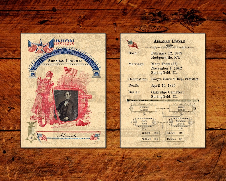 Abe Lincoln Heritage Trading Card 2.75" X 3.75" | American Presidents ...