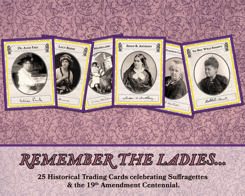 25 Suffragists Heritage Trading Cards Set: Susan B. Anthony, Ida Wells ...
