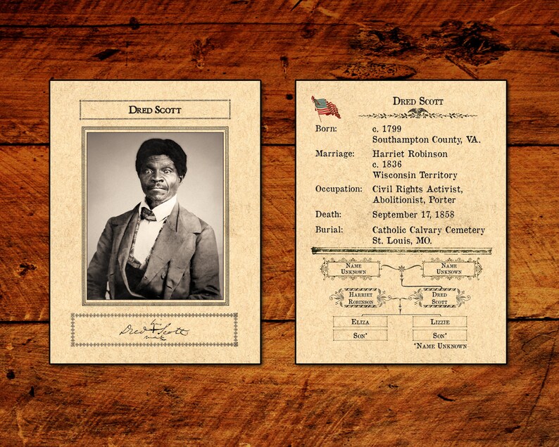 Harriet Tubman, Frederick Douglass Heritage Card 2.75 X 3.75 African ...