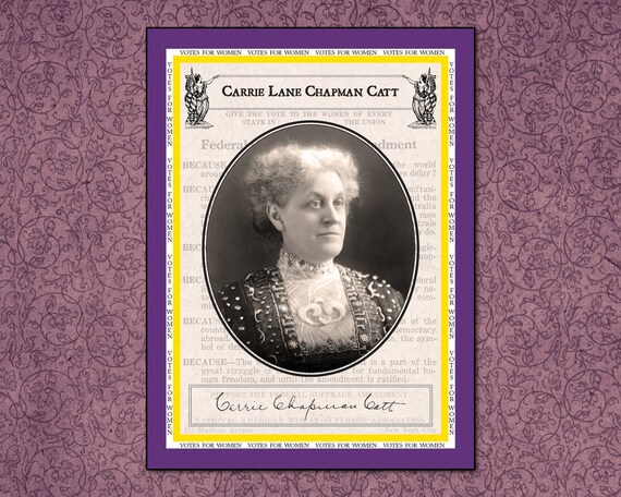 Carrie Chapman Catt Heritage Trading Card Suffrage Movement - Etsy Italia