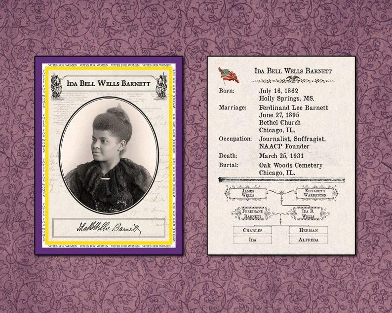 25 Suffragists Heritage Trading Cards Set: Susan B. Anthony, Ida Wells ...