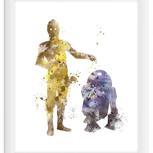 Star Wars R2D2 Watercolor Print R2D2 Movie Wall Art Painting - Etsy