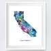 California Map California Watercolor Map USA Art Print Los | Etsy