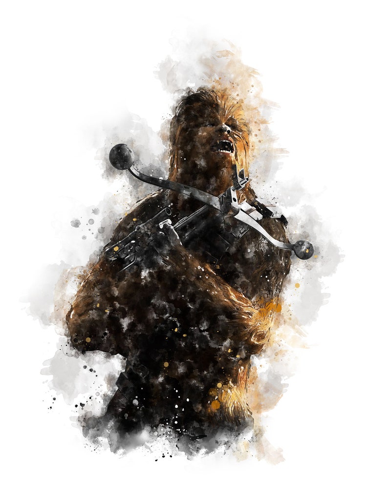 Chewbacca Print Watercolor Star Wars Poster Chewbacca Star - Etsy