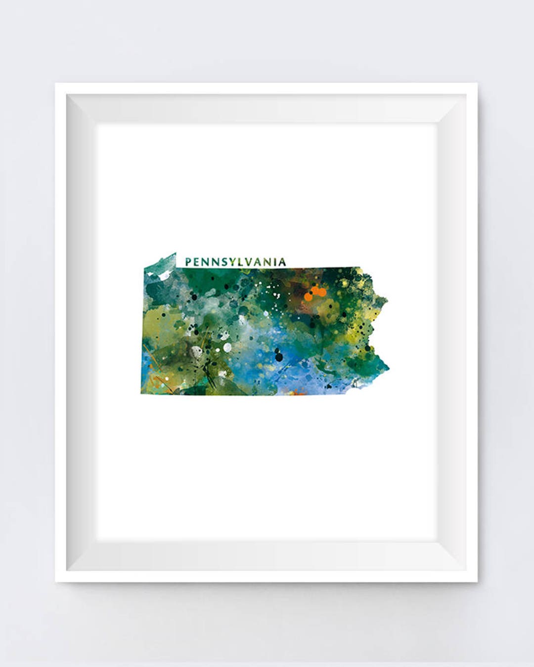 Pennsylvania Map Print, Watercolor, Harrisburg Print, Wall Art ...
