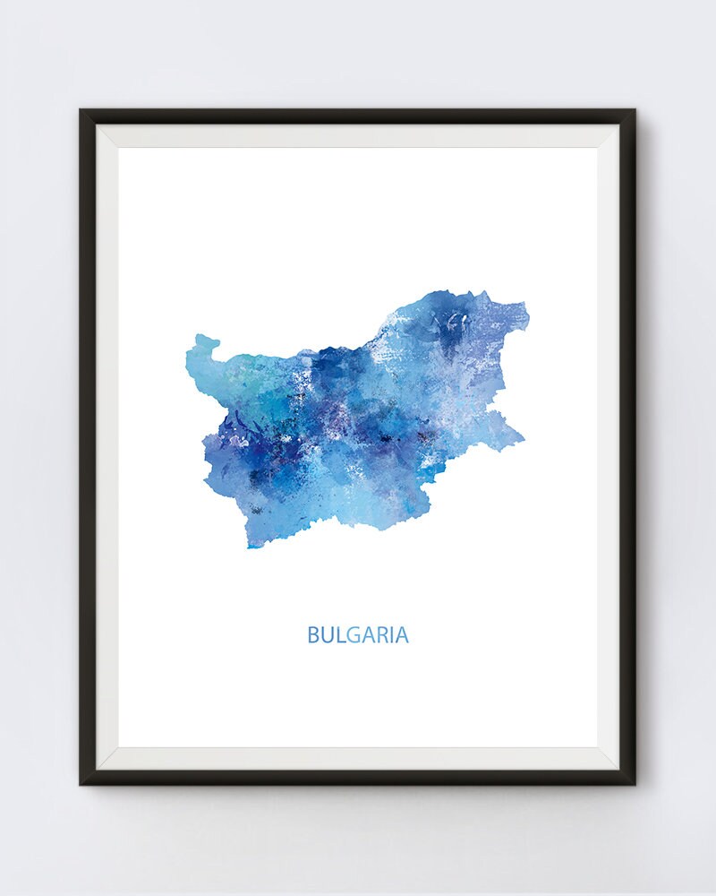 Bulgaria Map Print Watercolor Bulgaria Poster Home Office | Etsy