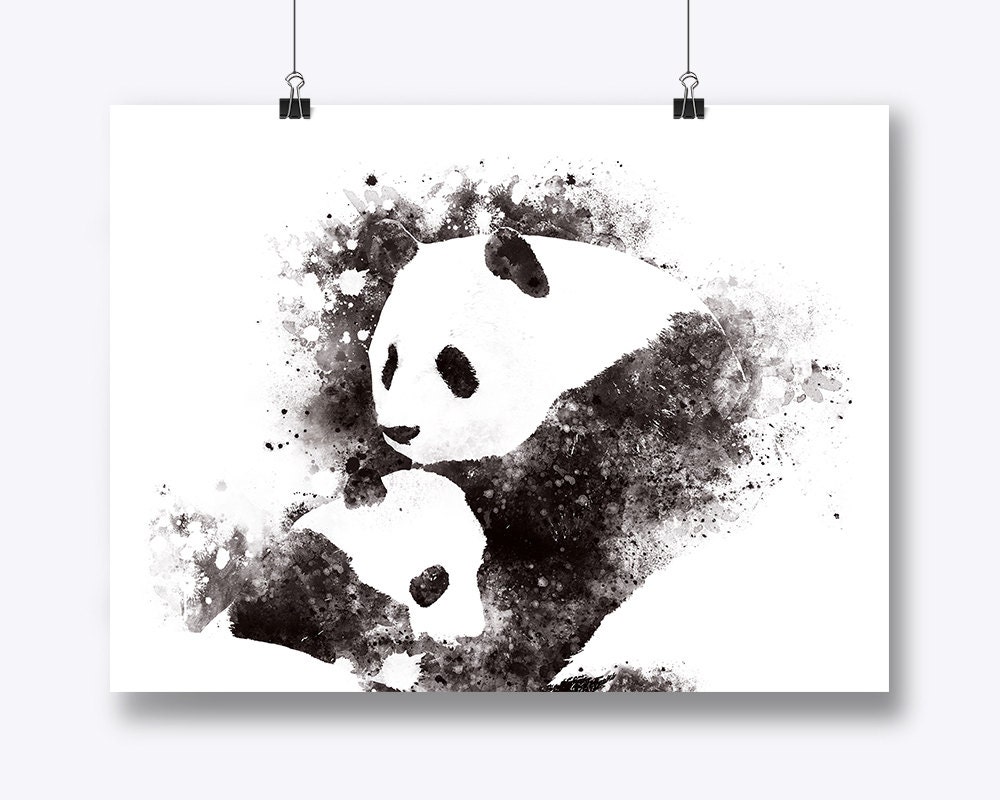 Panda Art Print Panda Painting Baby Panda Panda | Etsy