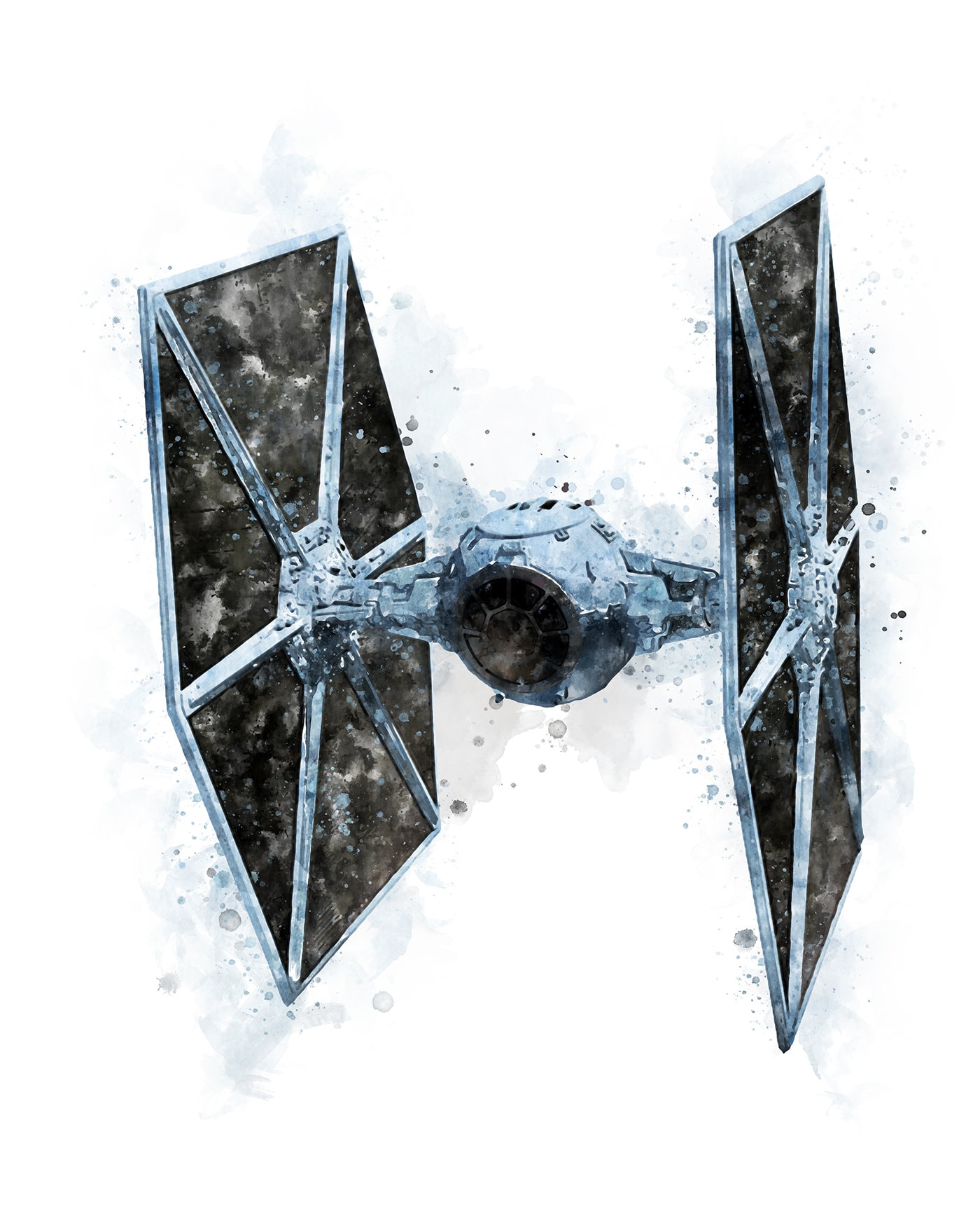TIE Fighter Print Star Wars Poster Watercolor Art Print Tie Fighter ...