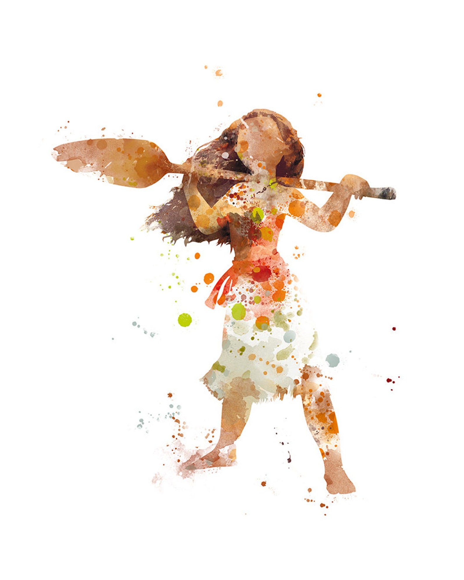 Princess Moana Print Moana Art Watercolor Wall Art Poster - Etsy