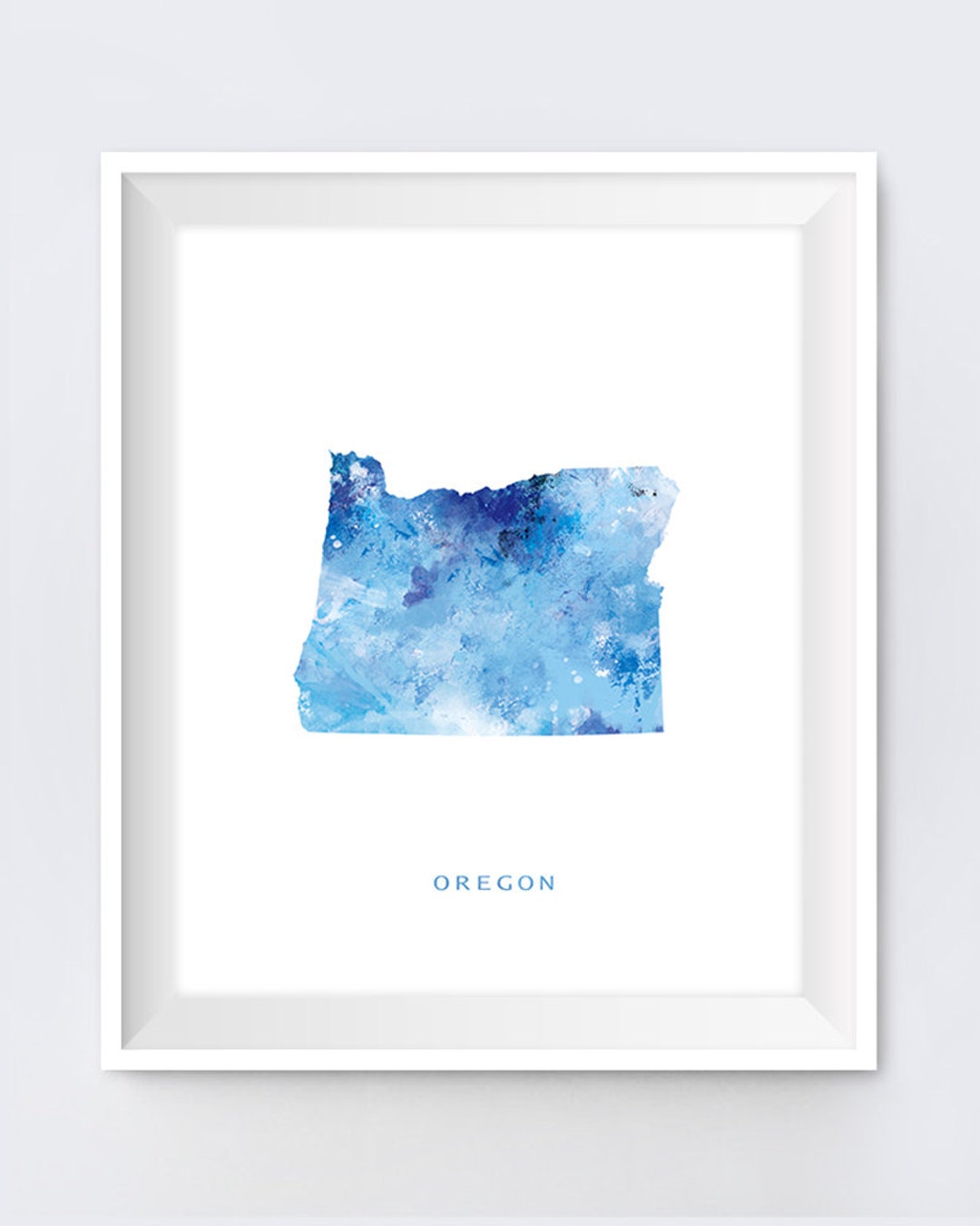 Oregon Map, Oregon Watercolor, Art Print, Salem, Oregon Poster ...