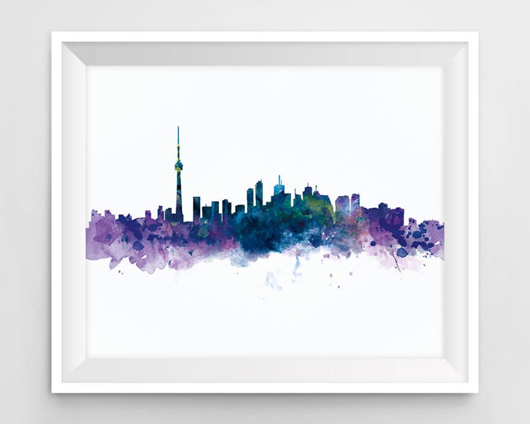 Toronto Print, Toronto Skyline, Toronto Art, Watercolor, Wall Art ...