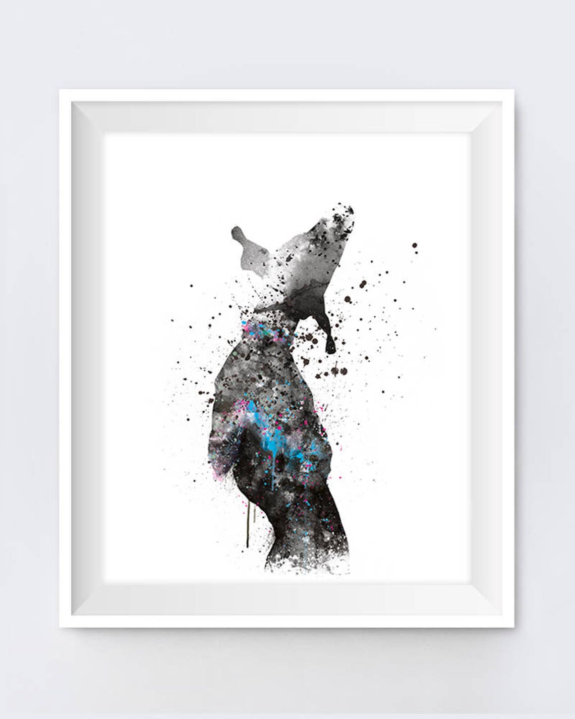Pointer Dog Art Print Dog Poster Abstract Nature Shorthair Black and ...