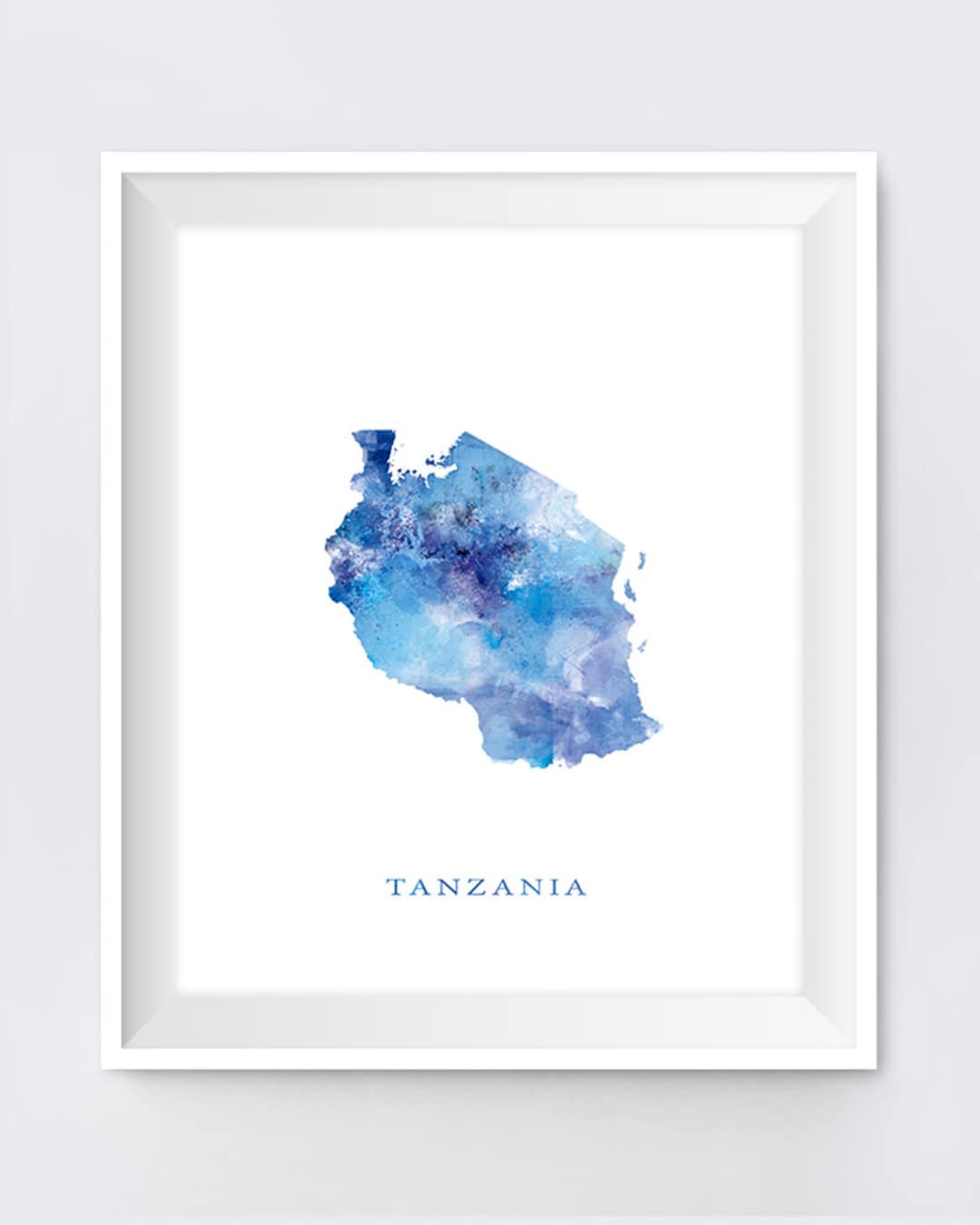 Tanzania Map Print Watercolor Tanzania Poster Home Office Room Decor ...