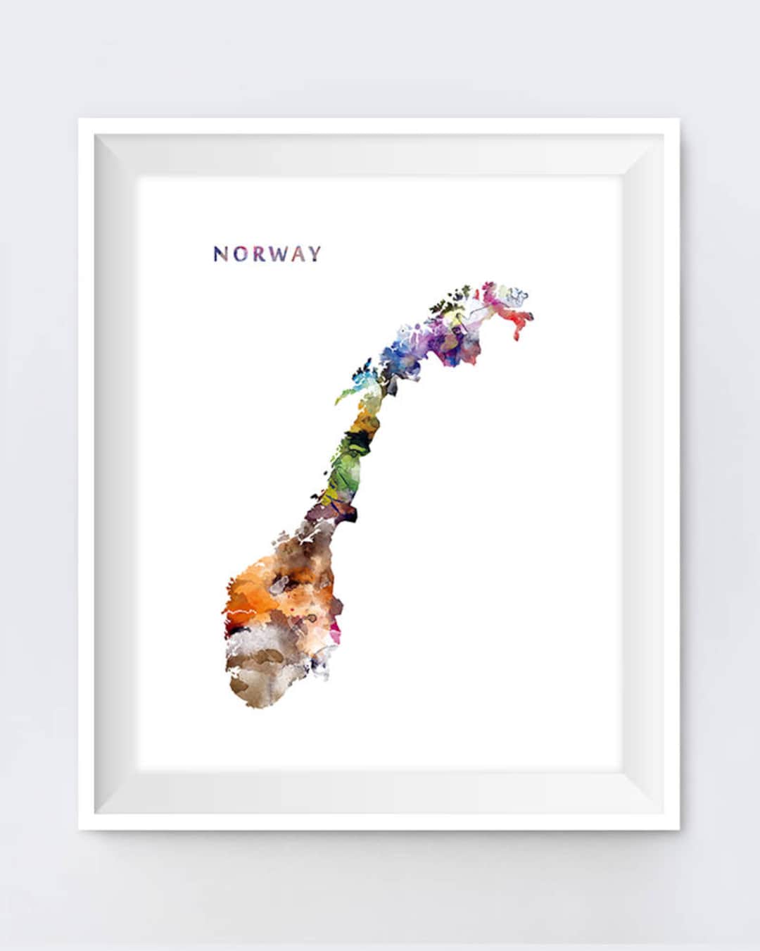 Norway Watercolor Map Norway Poster Printable Norwegian Scandinavian ...