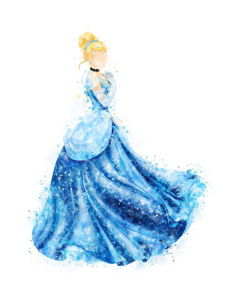 Set of 6 Printable Watercolor Princess Art Aurora Moana - Etsy