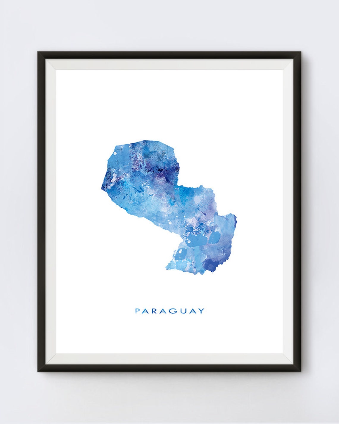 Paraguay Map Print Watercolor Paraguay Poster Home Office Room | Etsy