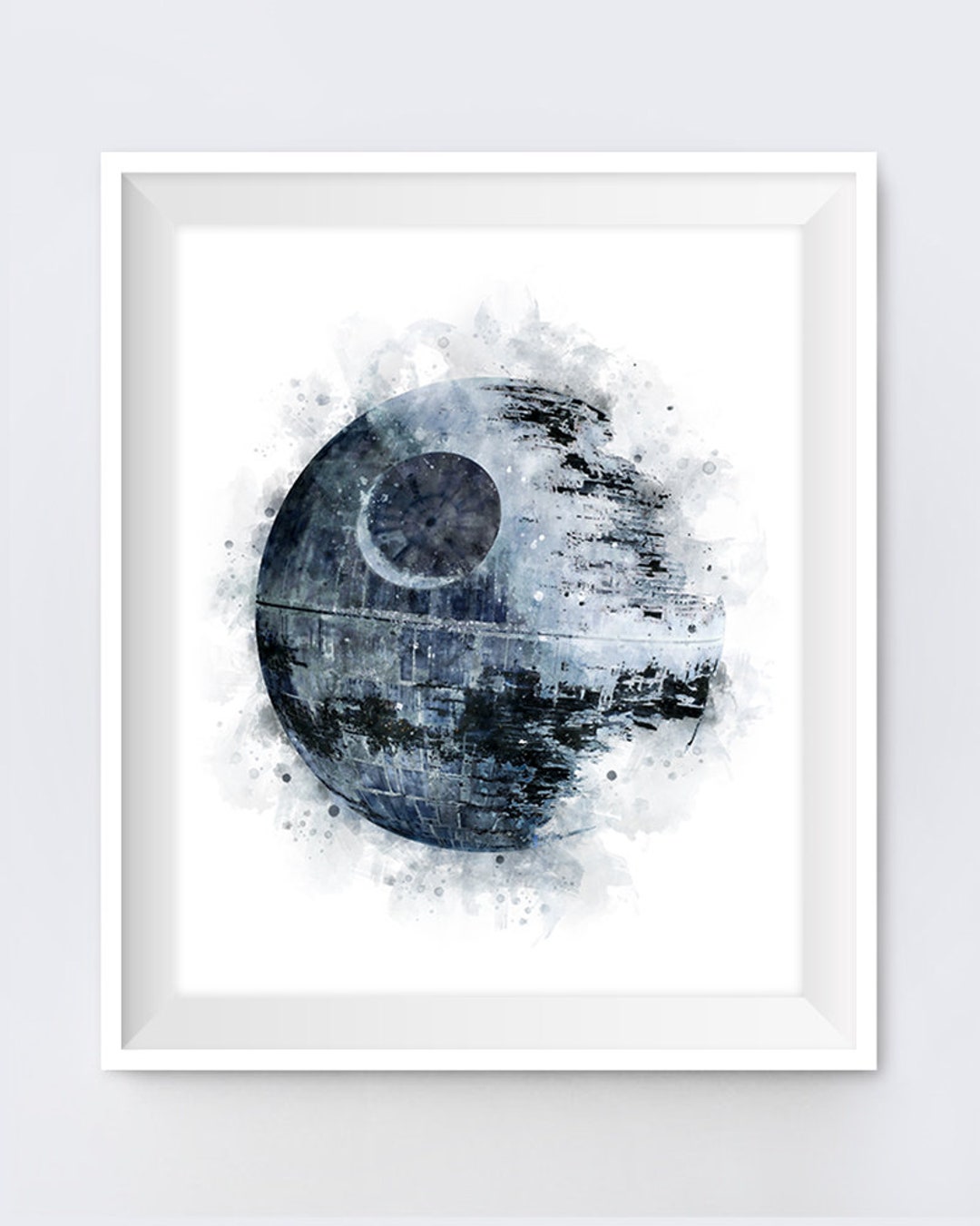 Death Star Art Print Watercolor Star Wars Printable Poster Birthday ...