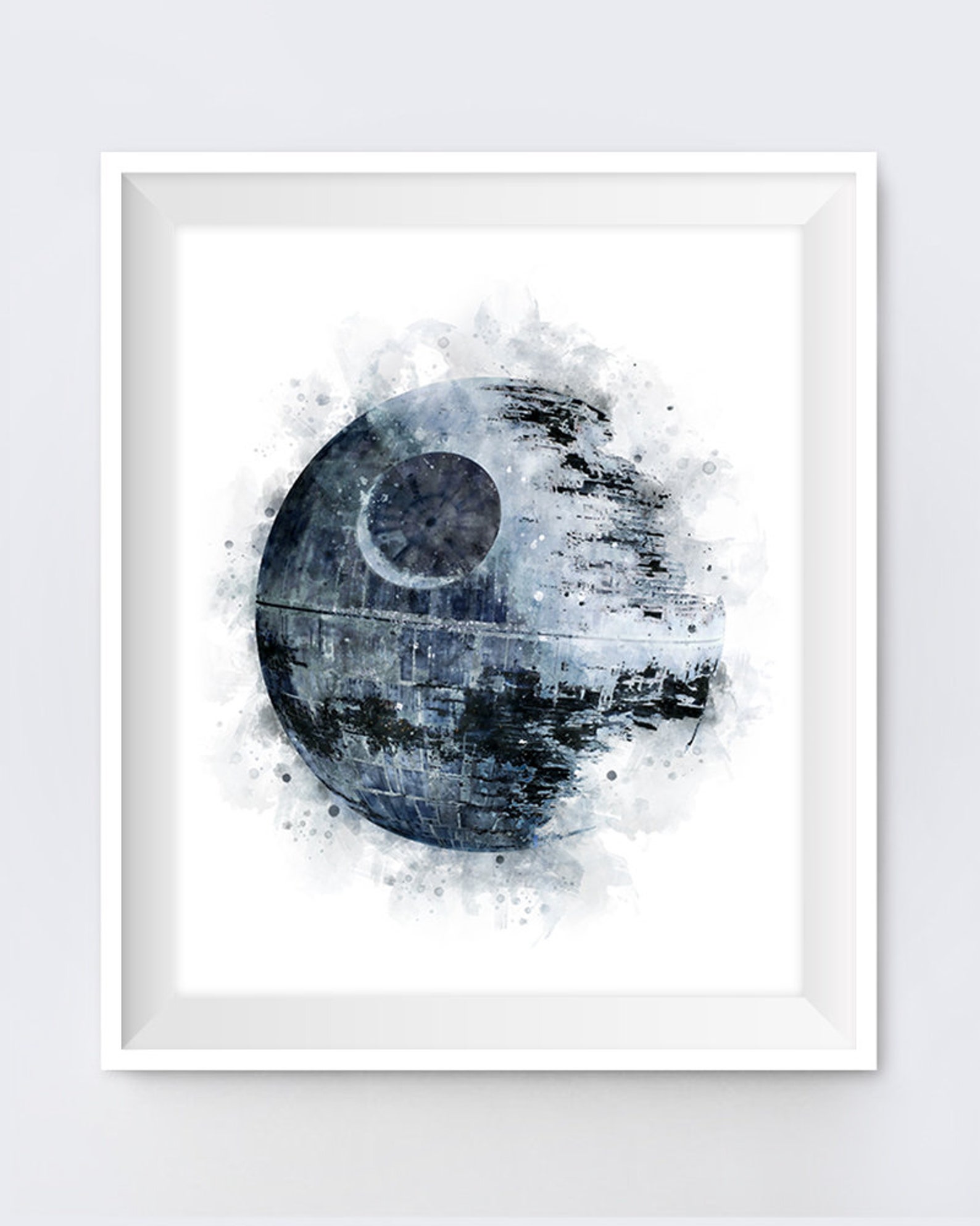 Death Star Art Print Watercolor Star Wars Printable Poster Birthday ...