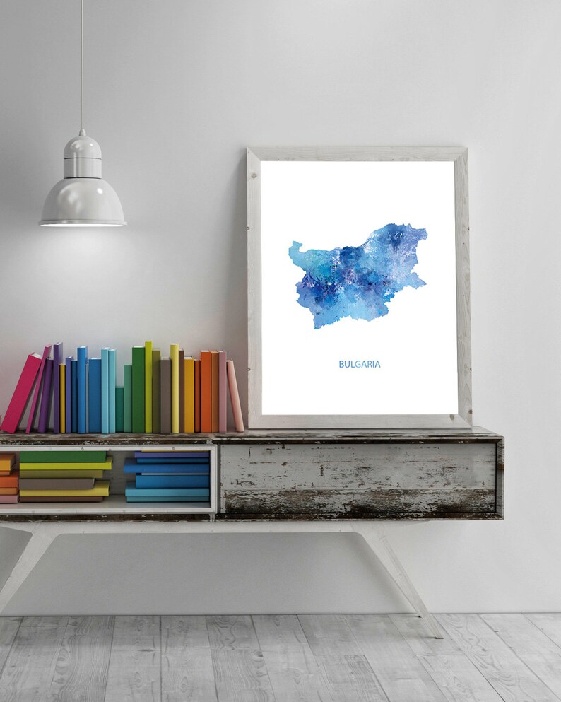 Bulgaria Map Print Watercolor Bulgaria Poster Home Office | Etsy