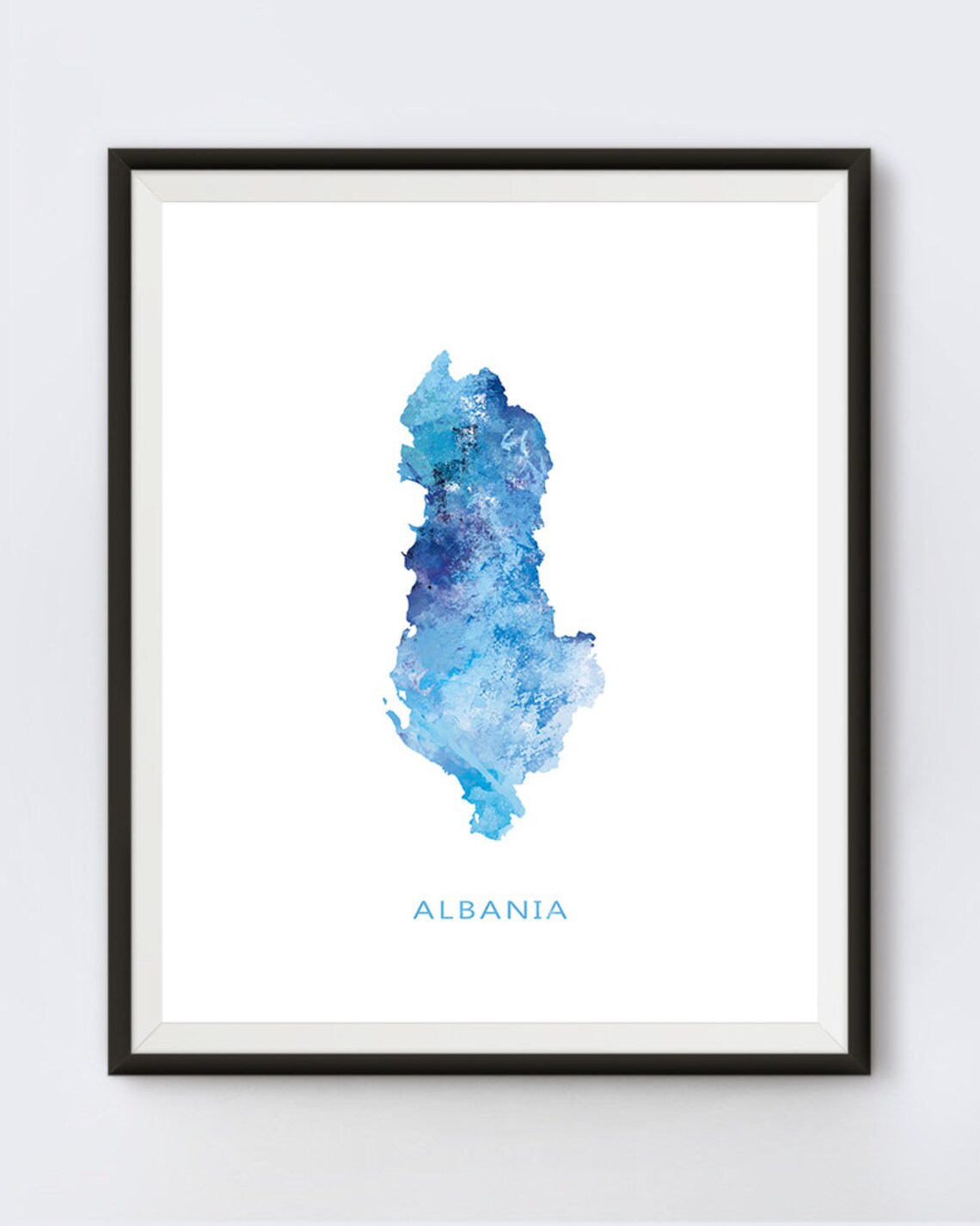 Albania Map Print Watercolor Albania Poster Home Office Room - Etsy