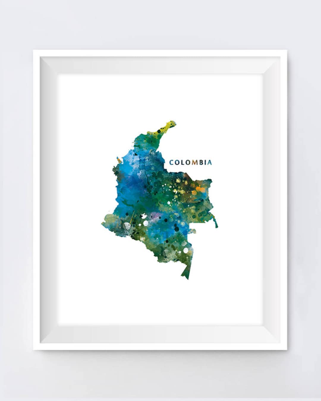 Colombia Map, Art Print, Watercolor Colombia, Wall Art, Bogota Poster ...