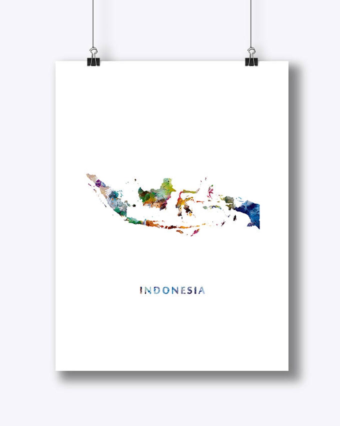 Indonesia Map Watercolor Print Jakarta Indonesia Poster - Etsy