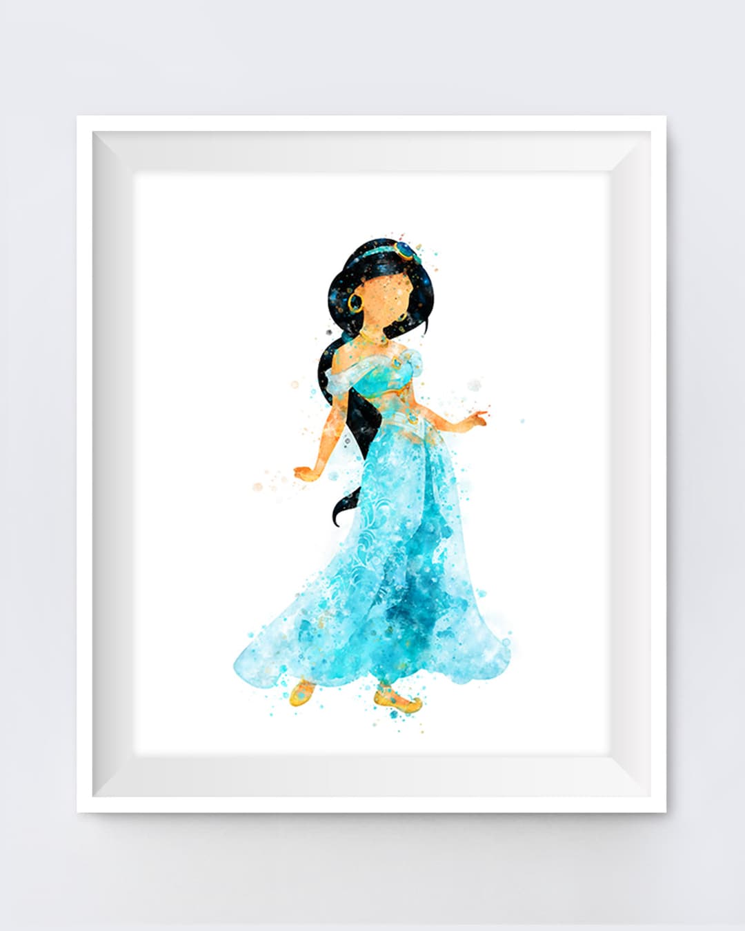 Princess Jasmine Print Watercolor Poster Printable Art Aladdin Party ...