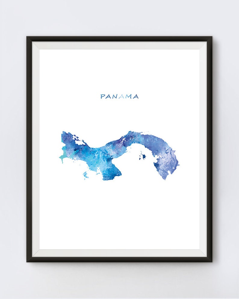 Panama Map Print Watercolor Panama Poster Home Office Room | Etsy