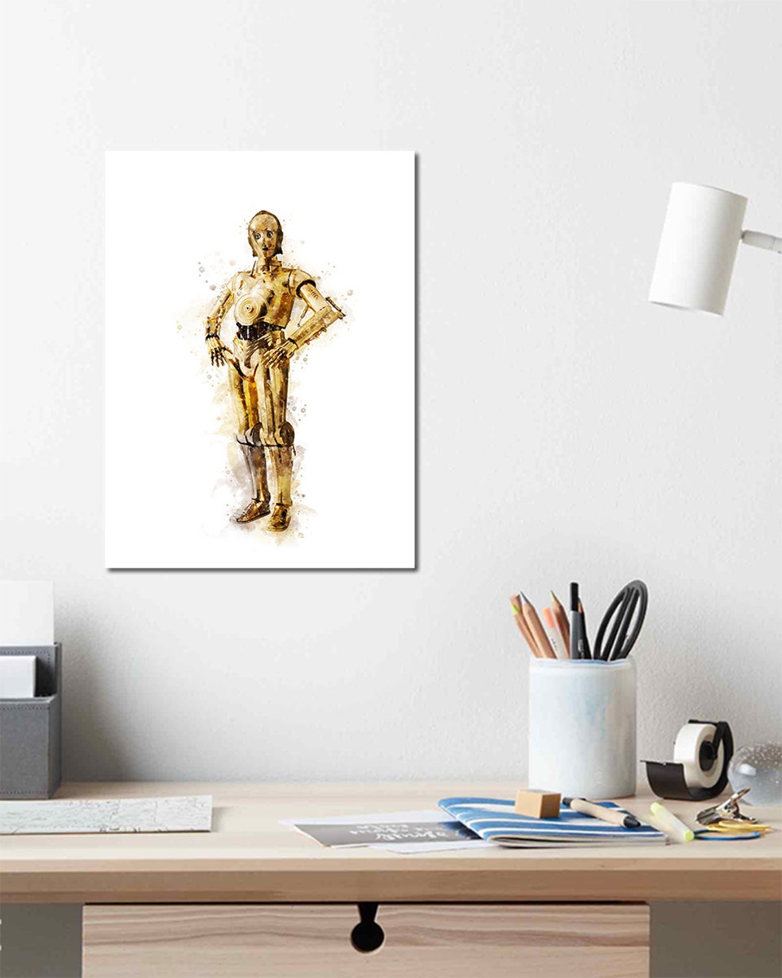 C3PO Art Print Watercolor Star Wars Printable Poster Birthday Gift Star ...